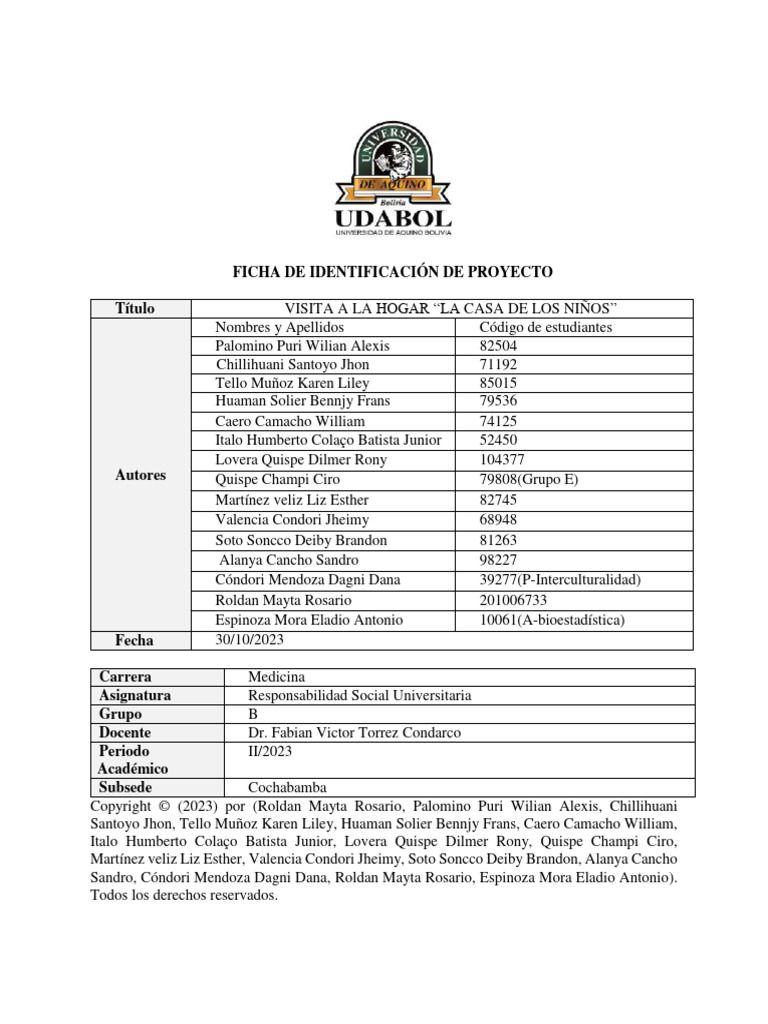 Proyecto Casa de Los Niños Final | PDF | Unicef | Planificación