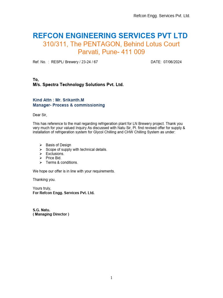 Refcon Quote | PDF | Refrigeration | Pipe (Fluid Conveyance)