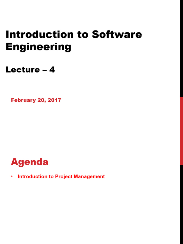 Intro To SE - SP17 - 4 | PDF | Software | Engineering