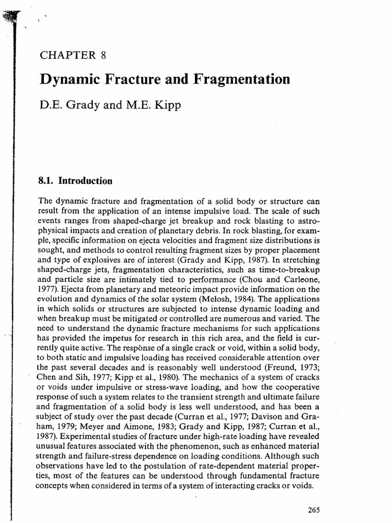 Dynamic Fracture Grady Kipp | PDF | Deformation (Engineering) | Strength Of Materials