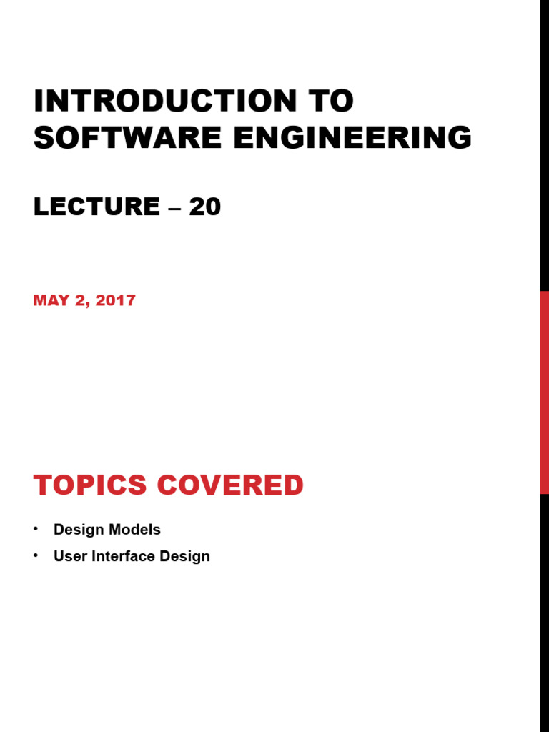 Intro To SE - SP17 - 20 | PDF | Interface (Computing) | Class (Computer Programming)