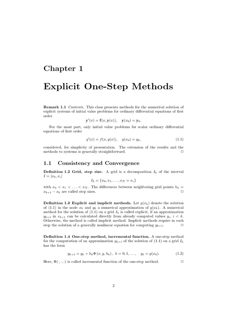 1 - Numerical Methods For Ordinary Differential Equations | PDF ...
