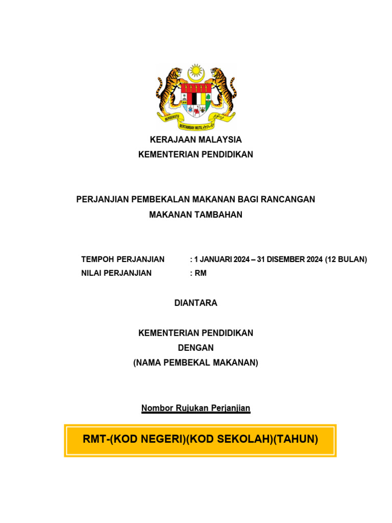 Perjanjian RMT 2024 | PDF