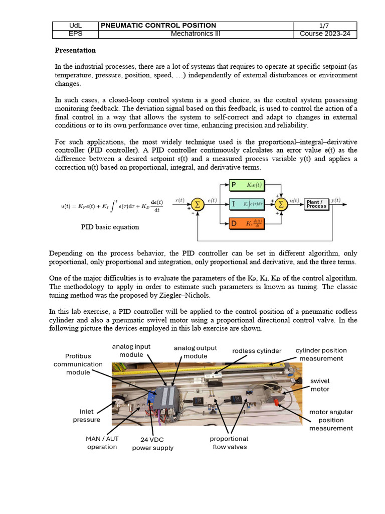 Position_Control_Analog_Exercise | PDF | Control Theory | Applied Mathematics
