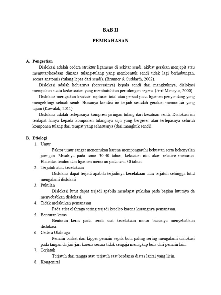 ASKEP Dislokasi Sendi I KLMPK 1 | PDF
