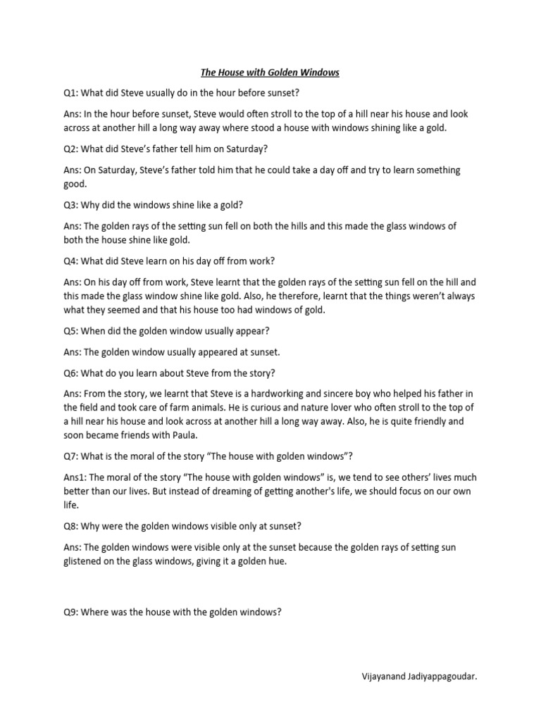 English The House With The Golden Windows | PDF