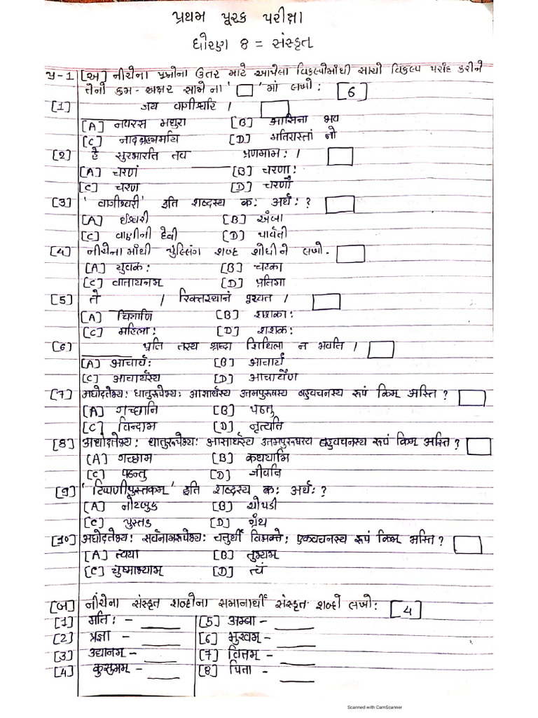 STD - 8 Sanskrit | PDF