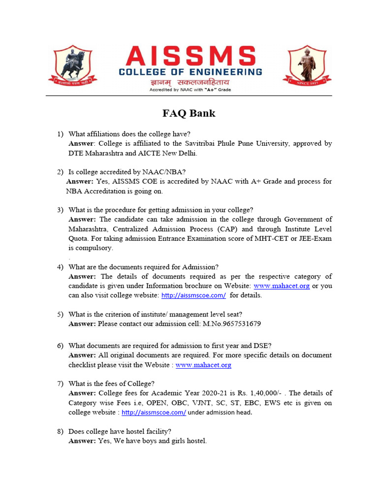 Engineering FAQS 1 1 | PDF | University And College Admission | Engineering