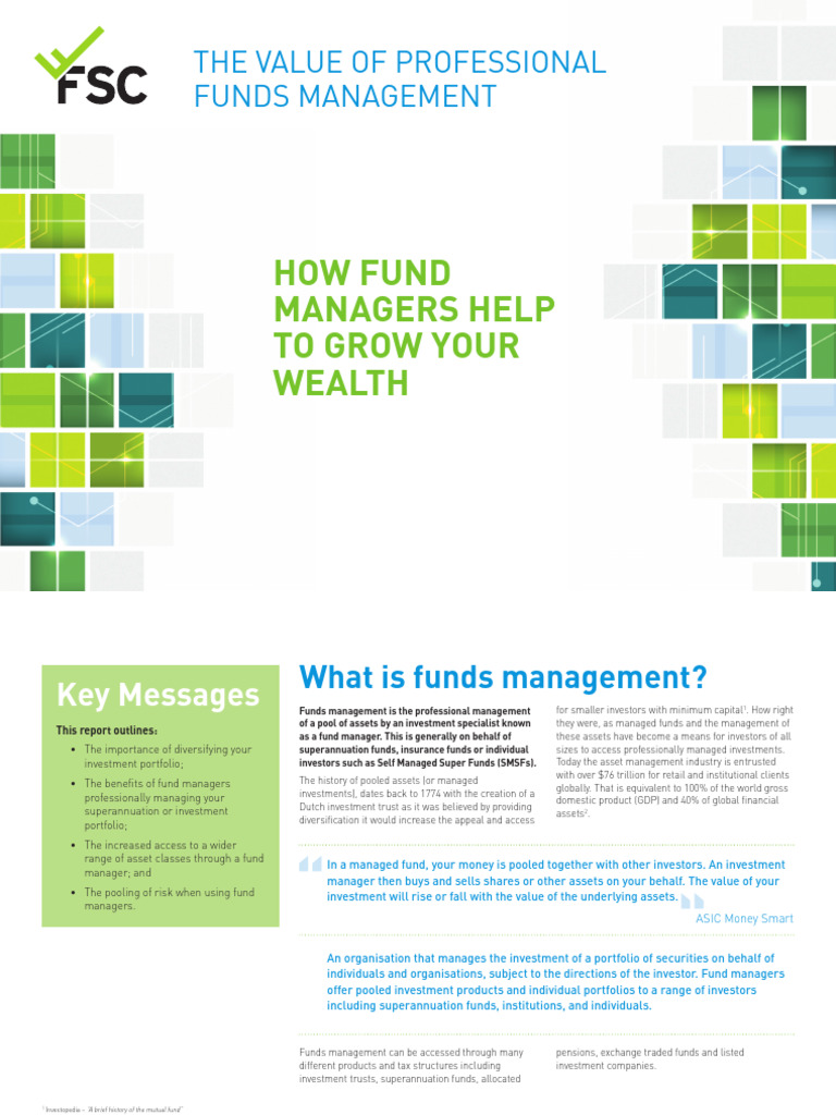 Value of Professional Funds Management | PDF | Investment Fund | Investment Management