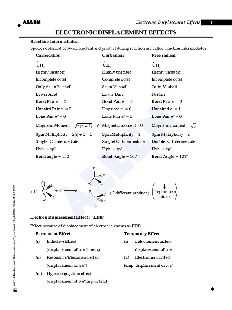 electronic displacement effect (1) | PDF | Aromaticity | Molecules