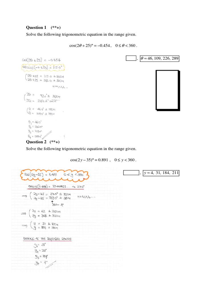 Trigonometry Introduction Exam Equations | PDF | Trigonometry | Special Functions