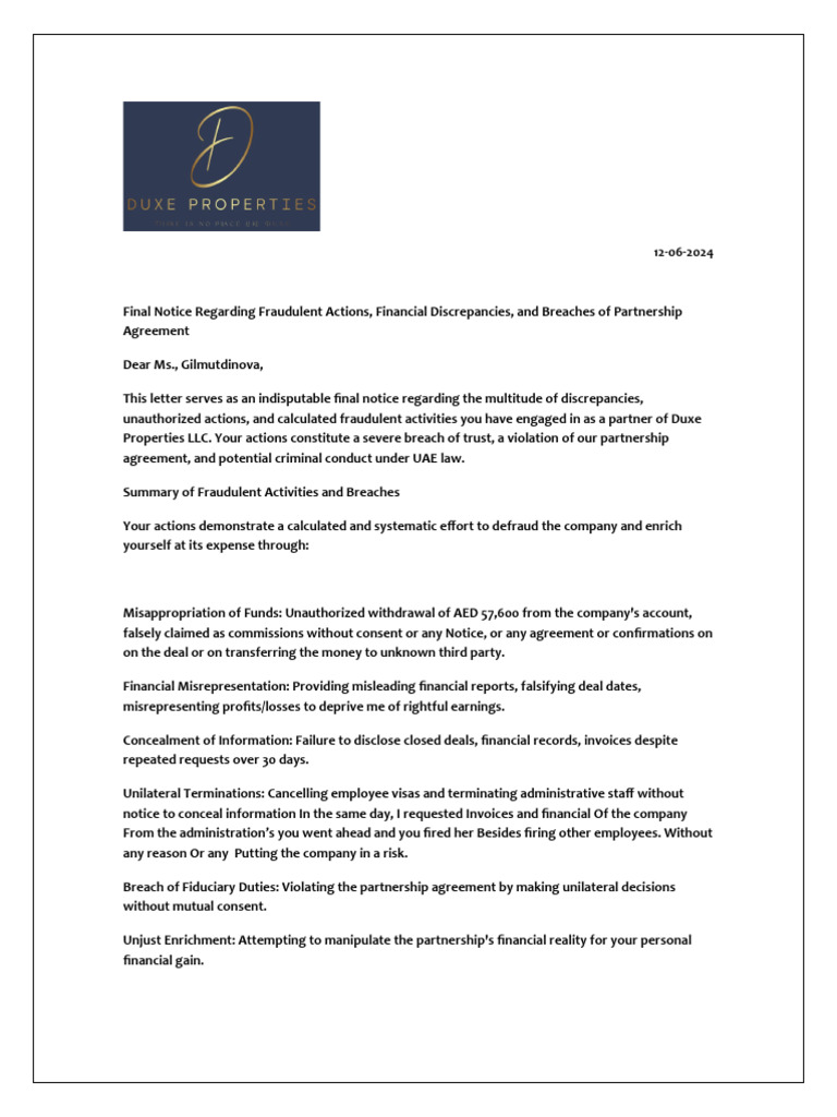 Final Notice | PDF | Fiduciary | Fraud