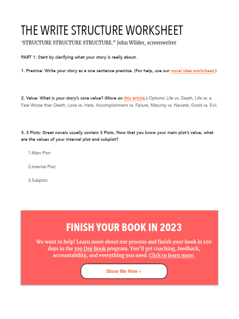 The-Write-Structure-Worksheet | PDF | Plot (Narrative)