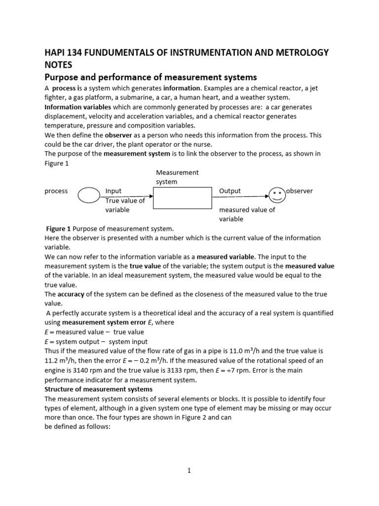 Hapi 134 Notes | PDF | Calibration | Measurement