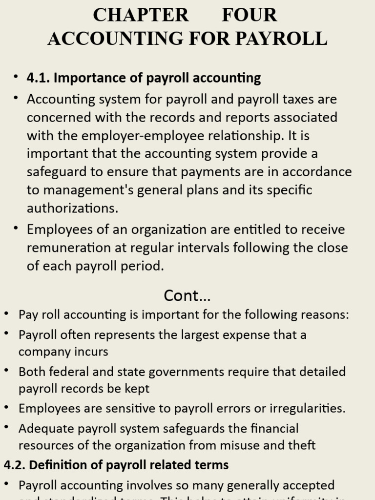 Chapter 4 Accounting2 | PDF | Payroll Tax | Payroll