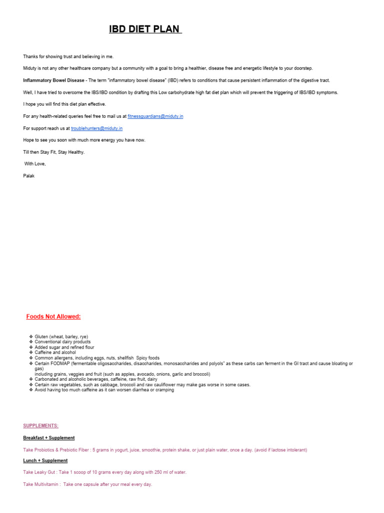 IBD-DIET-PLAN-sx74bn | PDF | Cuisine | Foods
