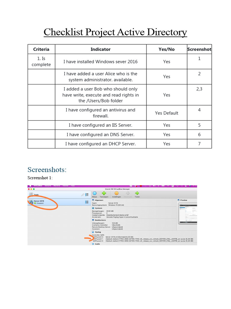Checklist Project Active Directory - Benoit Ponjee | PDF