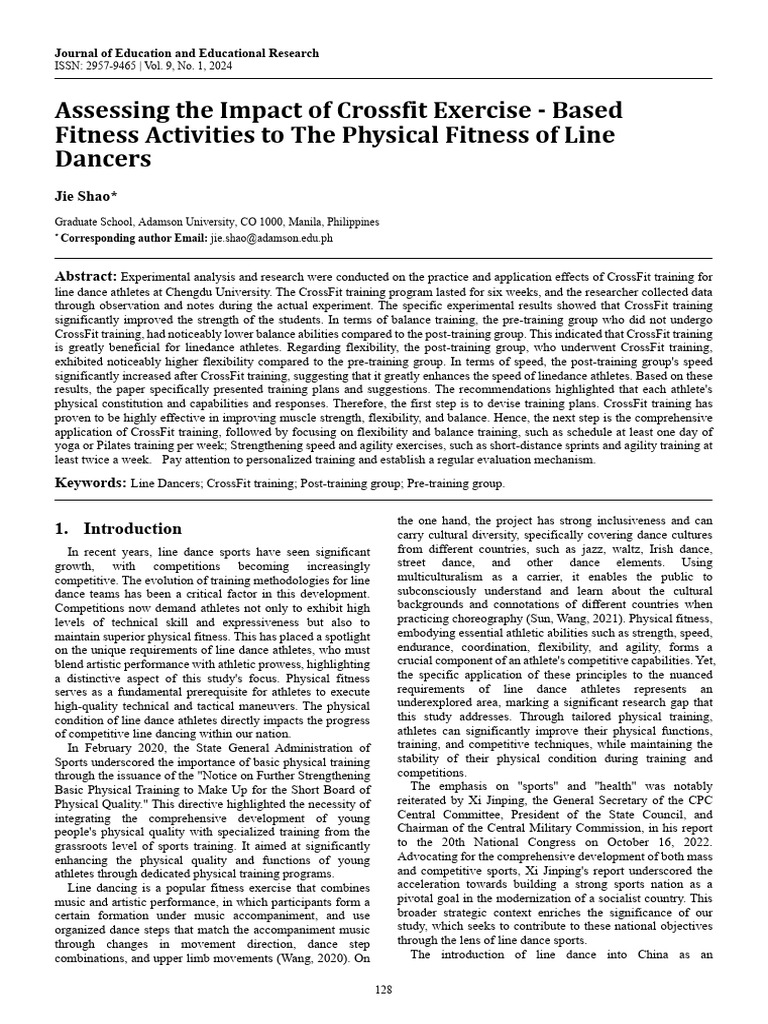 Assessing The Impact of Crossfit Exercise - Based | PDF | Flexibility ...
