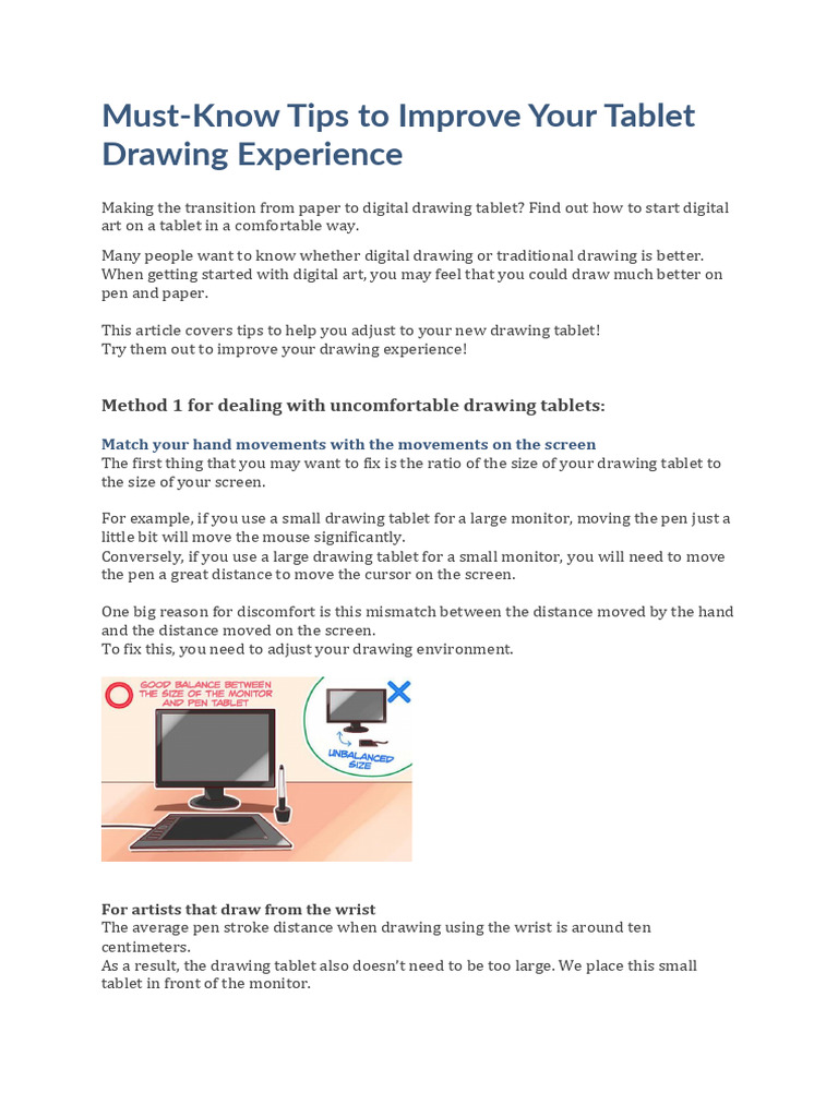 Tips To Improve Tablet Drawing | PDF | Menu (Computing) | Friction