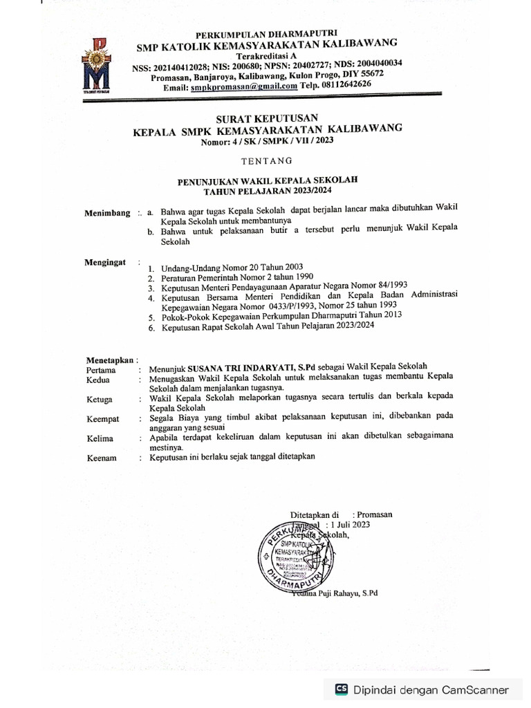 SK Wakil Kepala Sekolah | PDF