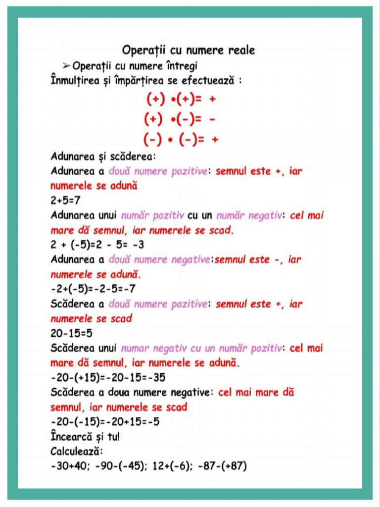 Operatii Cu Numere Reale | PDF