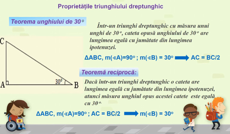 Proprietatile triunghiului dreptunghic | PDF