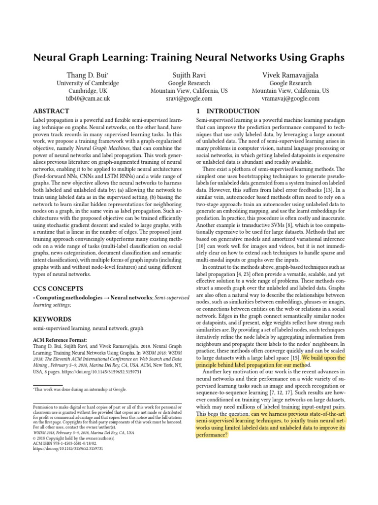 NeuralGraphLearningTrainingNeuralNetworksUsingGraphs | Download Free PDF | Artificial Neural ...