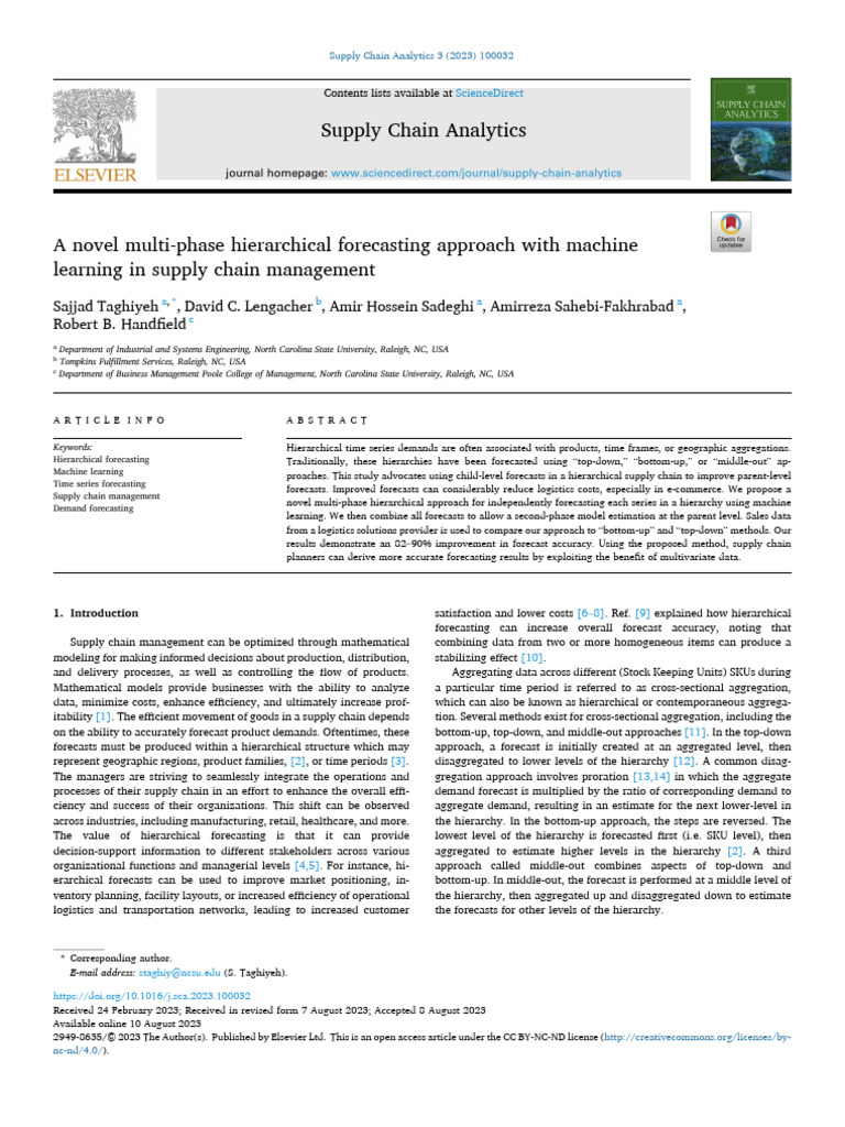 A Novel Multi Phase Hierarchical Forecasting Approach With Machine