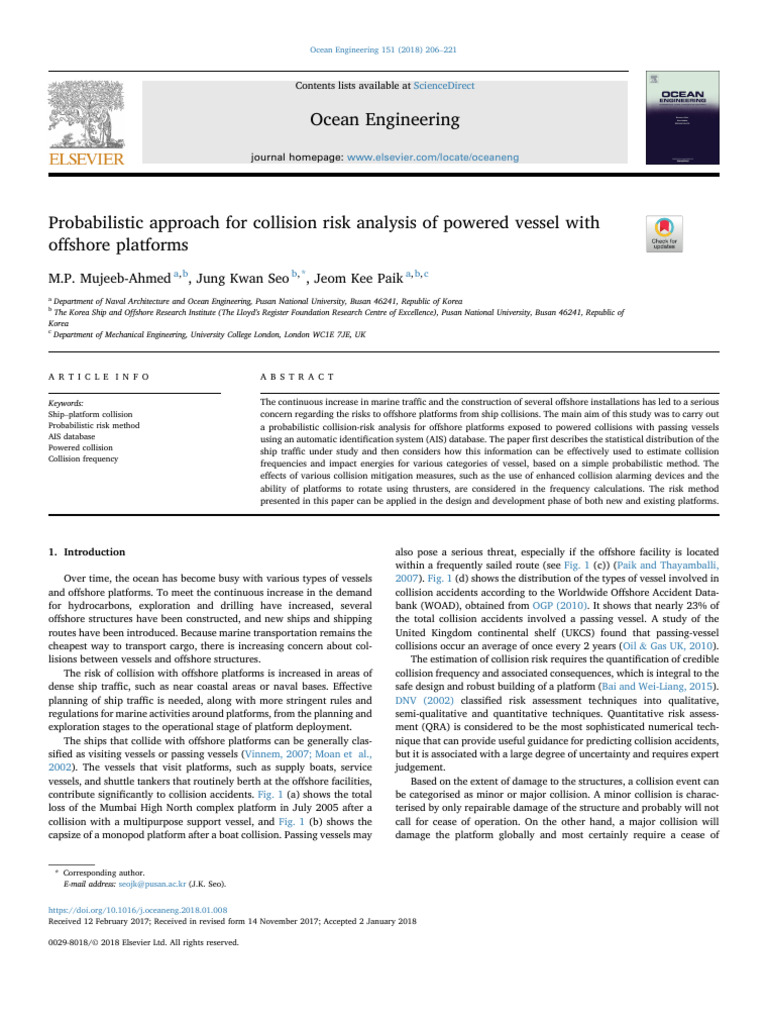 Probabilistic Approach for Collision Risk Analysis of Powered Vessel ... Probabilistic Approach for Collision Risk Analysis of Powered Vessel ...