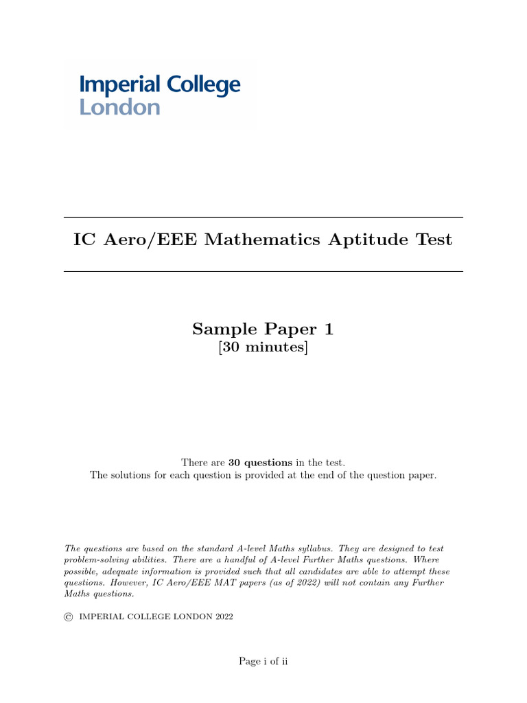 Ic Eee Mat Sample 1 Pdf Algebra Mathematical Concepts 