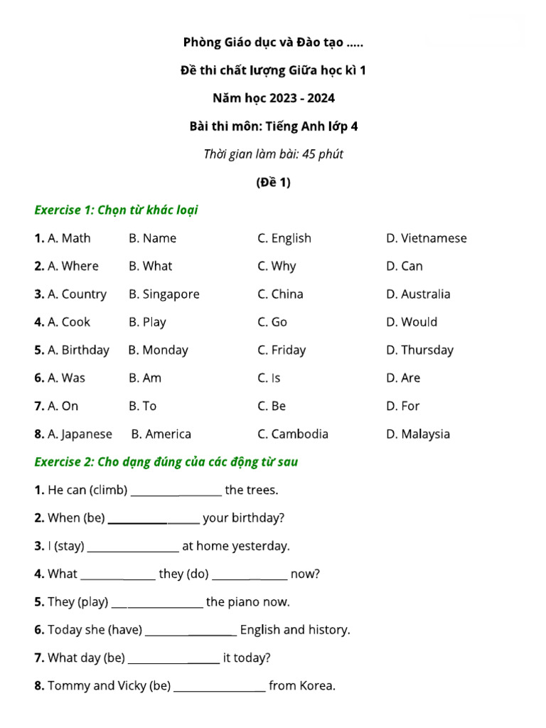 L4-Đề KT giữa HK1 | PDF