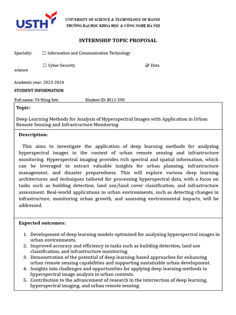 1.3. Annex 3 - Internship Proposal 2024 | PDF | Deep Learning | Remote Sensing