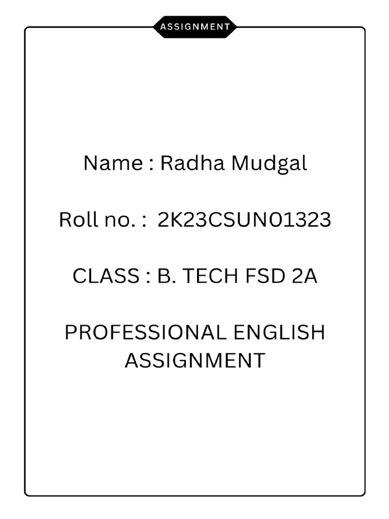 English Assignment Pdf 3543