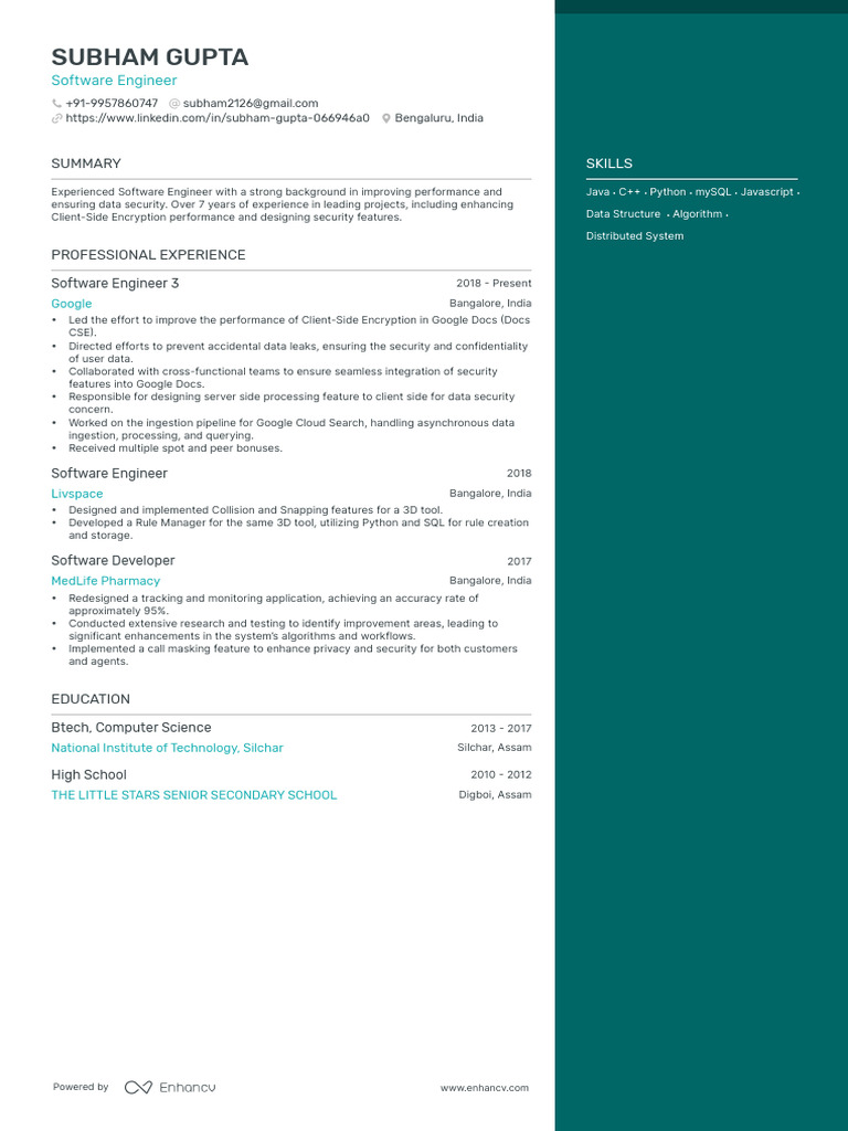 Subham-2024 Resume | PDF | Software | My Sql