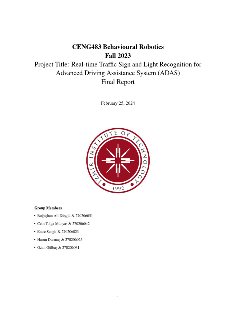 Real-Time Traffic Sign and Light Recognition System For ADAS | PDF | Raspberry Pi | Computing