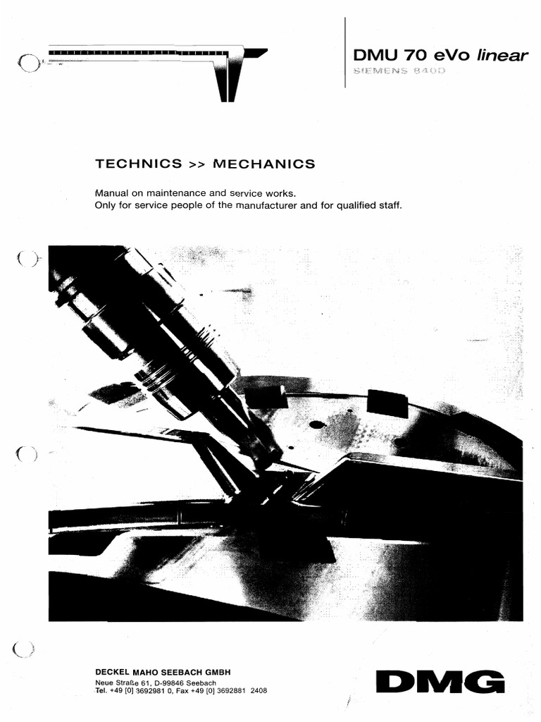DMG DMU 70 EVo Linear Manual | PDF