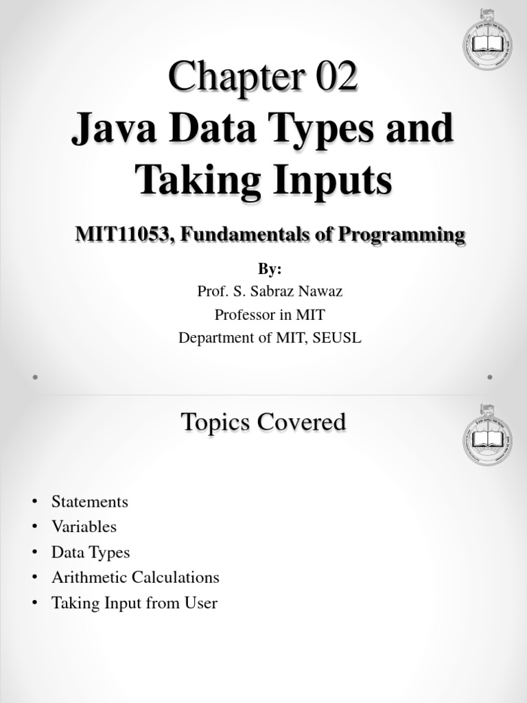 MIT11053 Chapter 02 2023 | PDF | Data Type | Integer (Computer Science)