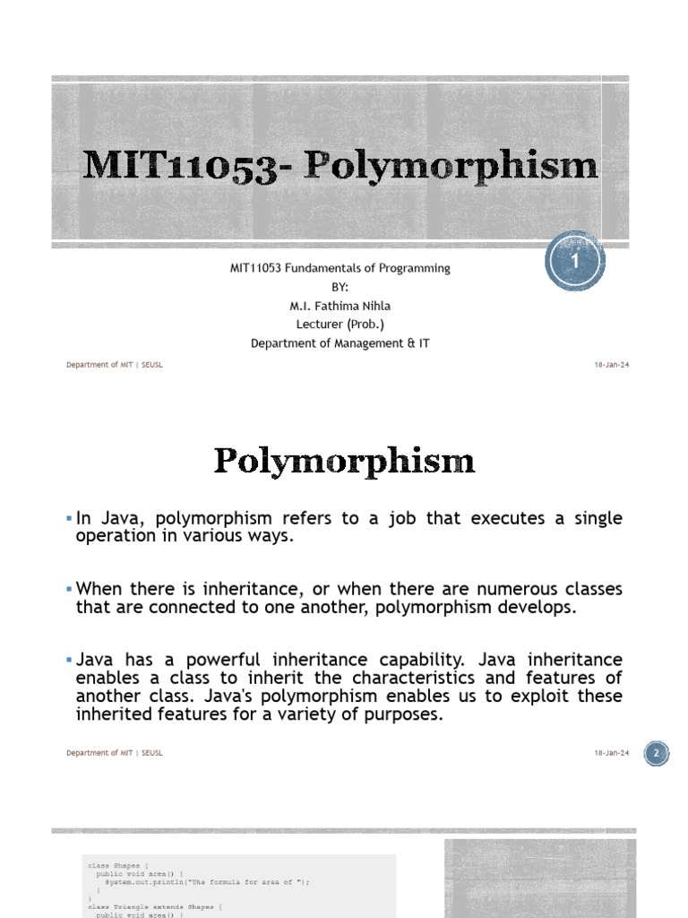Mit11053 Polymorphism Download Free Pdf Inheritance Object Oriented Programming Method