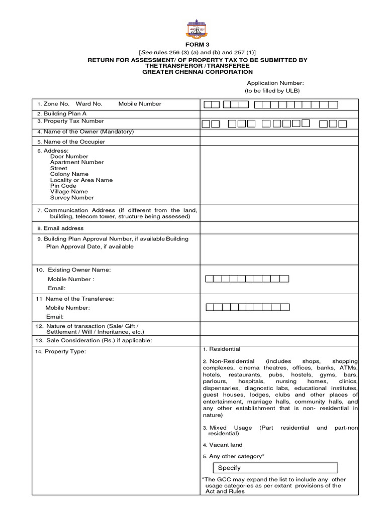 FORM 3 | Download Free PDF | Property Tax | Taxes