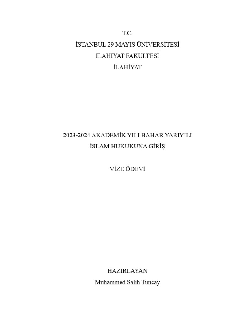 İslam Hukukuna Giriş Vize | PDF
