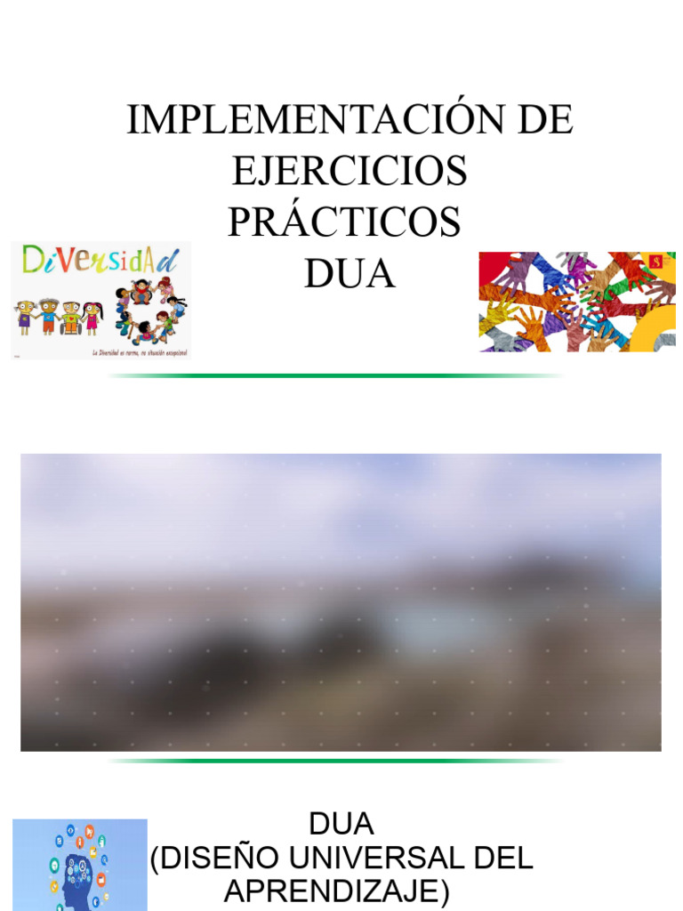 Implementación Ejercicios Prácticos DUA Inclusión Educativa | PDF | Aprendizaje | Evaluación
