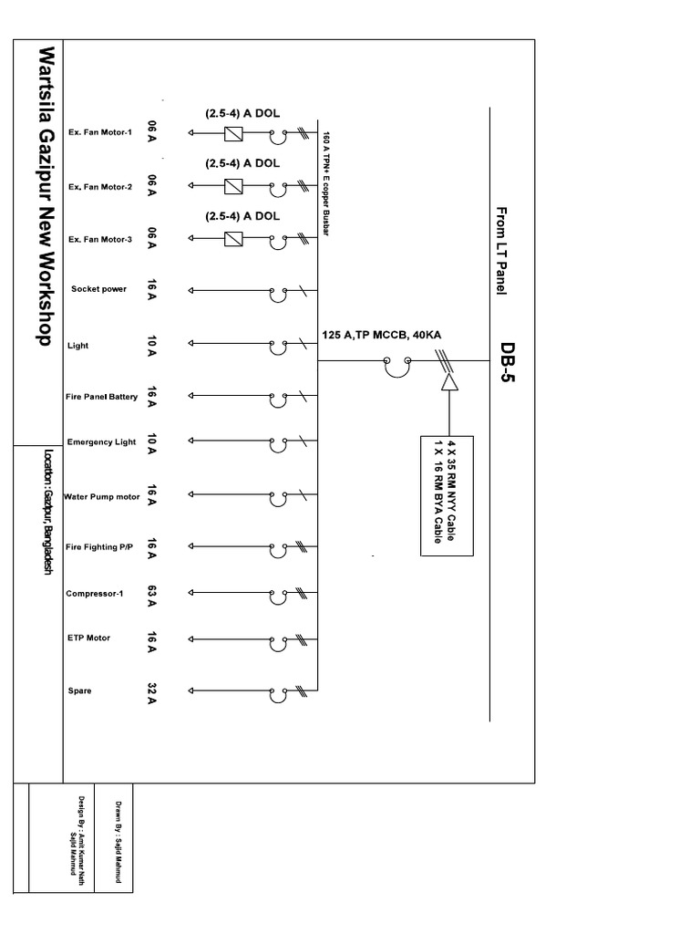 DB-5 Electrical Drawing - Panel Nameplate | PDF