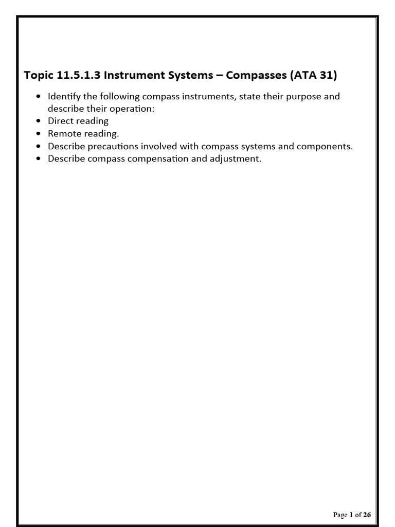 11.5.1.3 Instrument Systems - Compasses (ATA 31) | PDF | Compass ...