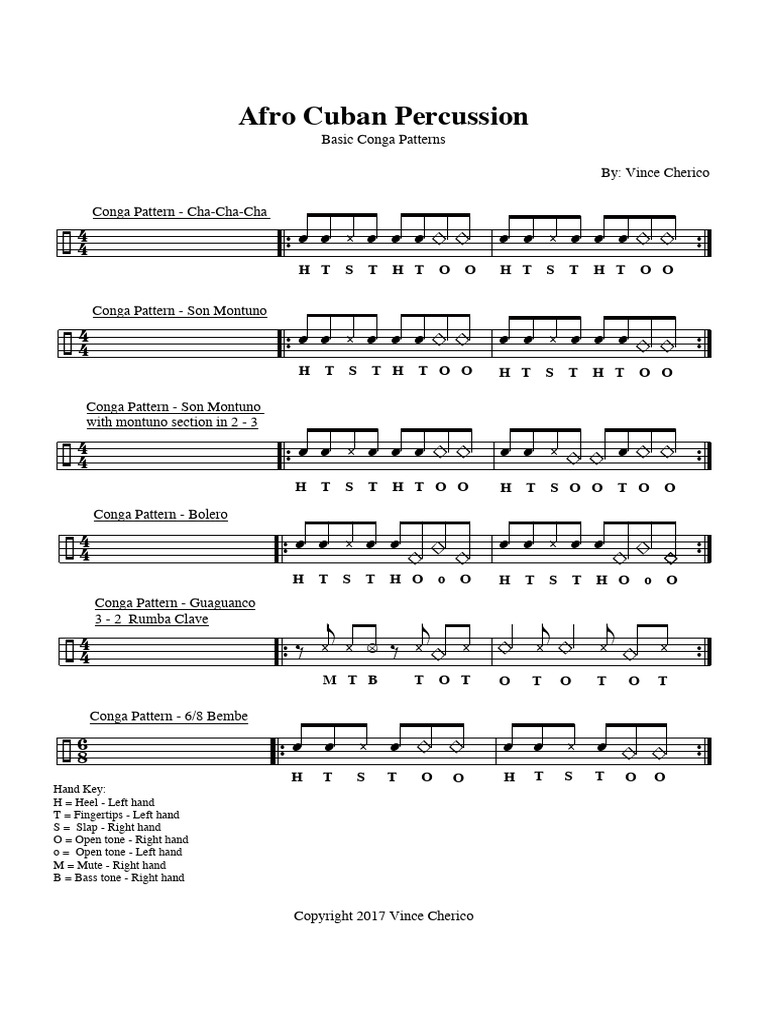 Conga Patterns | PDF | Latin American Music | Cuban Music