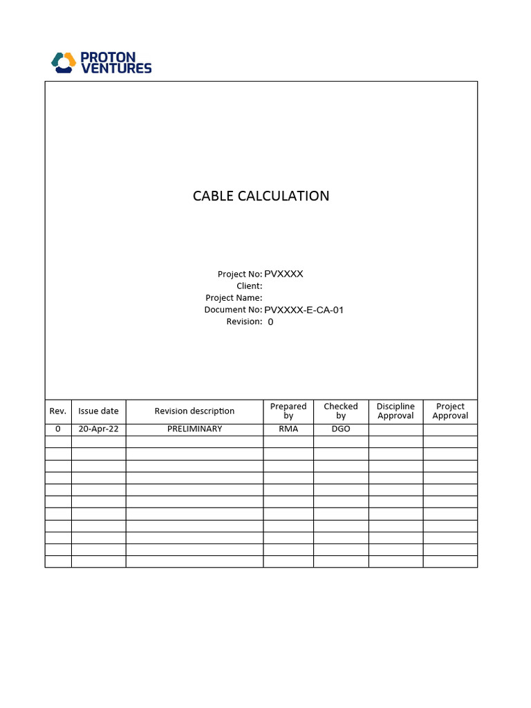 PVXXXX E CA 01 Rev0A Cable Calculation | PDF | Alternating Current ...
