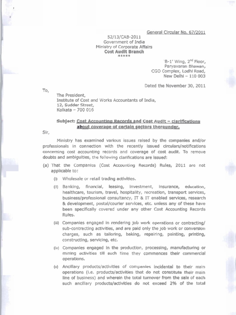 General Circular No 67 2011 | PDF | Accounting | Audit