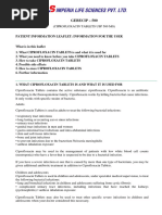 Ciprofloxacin Tablets Patient Information | PDF | Paresthesia ...