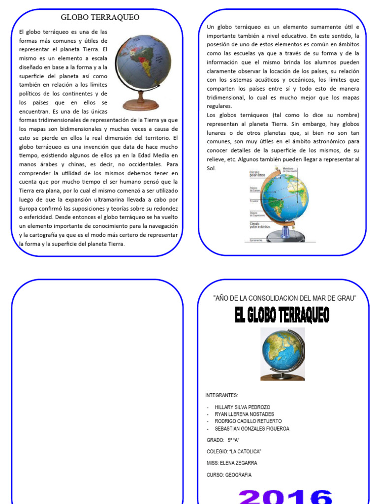 Globo Terraqueo Pdf Tierra Mapa