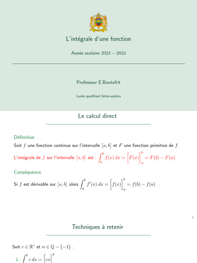 Intégrales et techniques de calcul | PDF | Intégral | Analyse mathématique