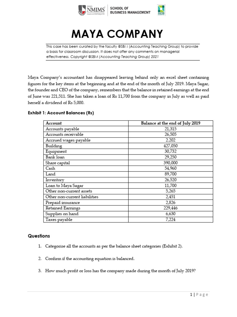 Maya - Company Case | PDF | Balance Sheet | Retained Earnings